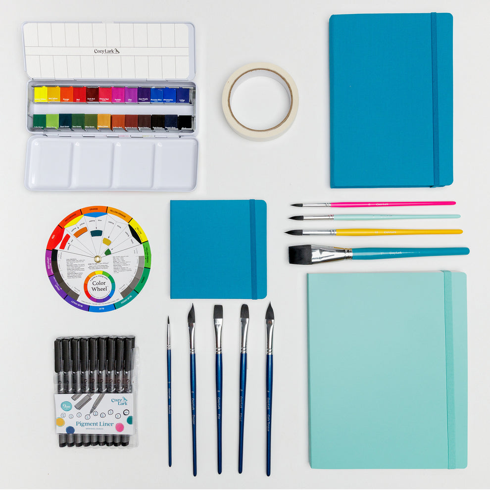 The Everything Bundle – Complete Watercolor Starter Set | Cozy Lark